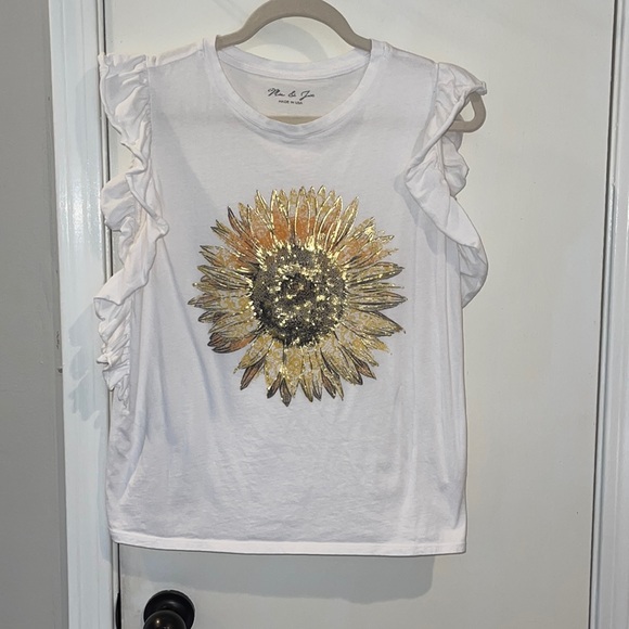 Mic & Jax | Tops | Mic Jax Sunflower Ruffle Tshirt | Poshmark